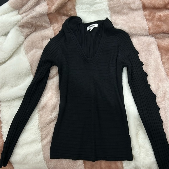 Steve Madden | Tops | Steve Madden Long Sleeve Black Shirt With Cut ...